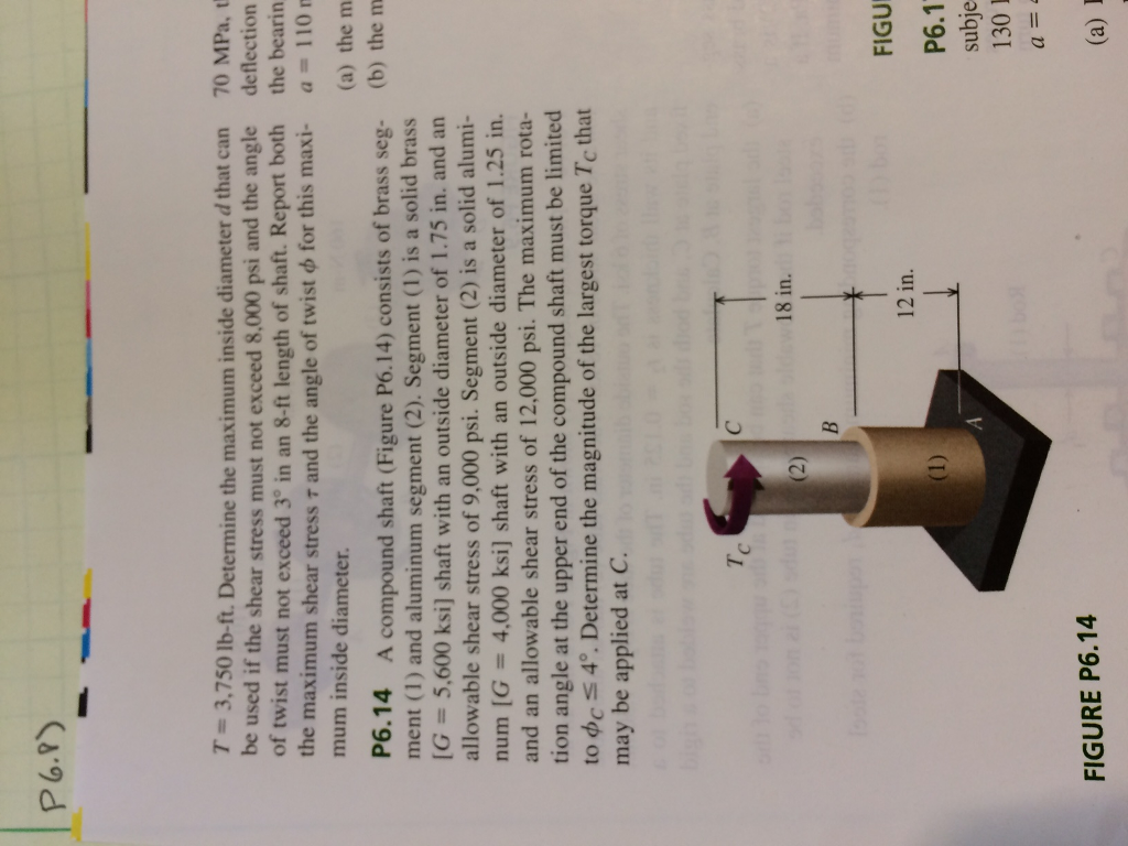 Solved T = 3, 750 lb-ft. Determine the maximum inside | Chegg.com