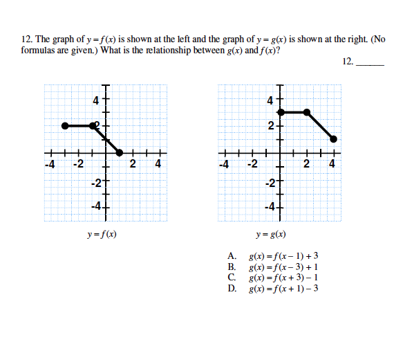 Solved 12. The graph of y-f(x) is shown at the left and the | Chegg.com