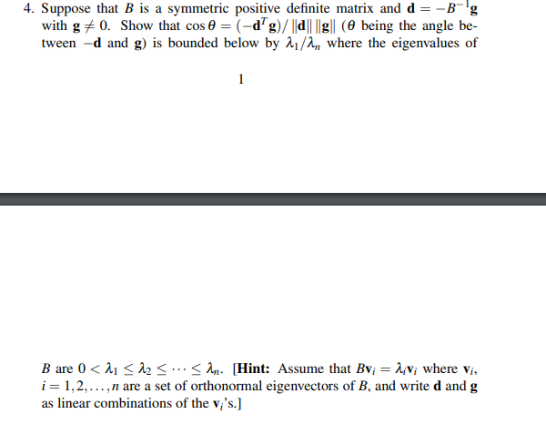 Solved 4 Suppose That B Is A Symmetric Positive Definite