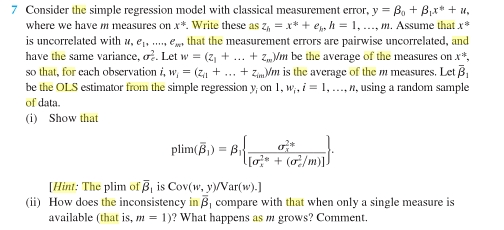 Consider the simple regression model with classical | Chegg.com