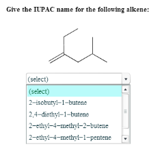 Solved Give the IUPAC name for the following alkene: | Chegg.com