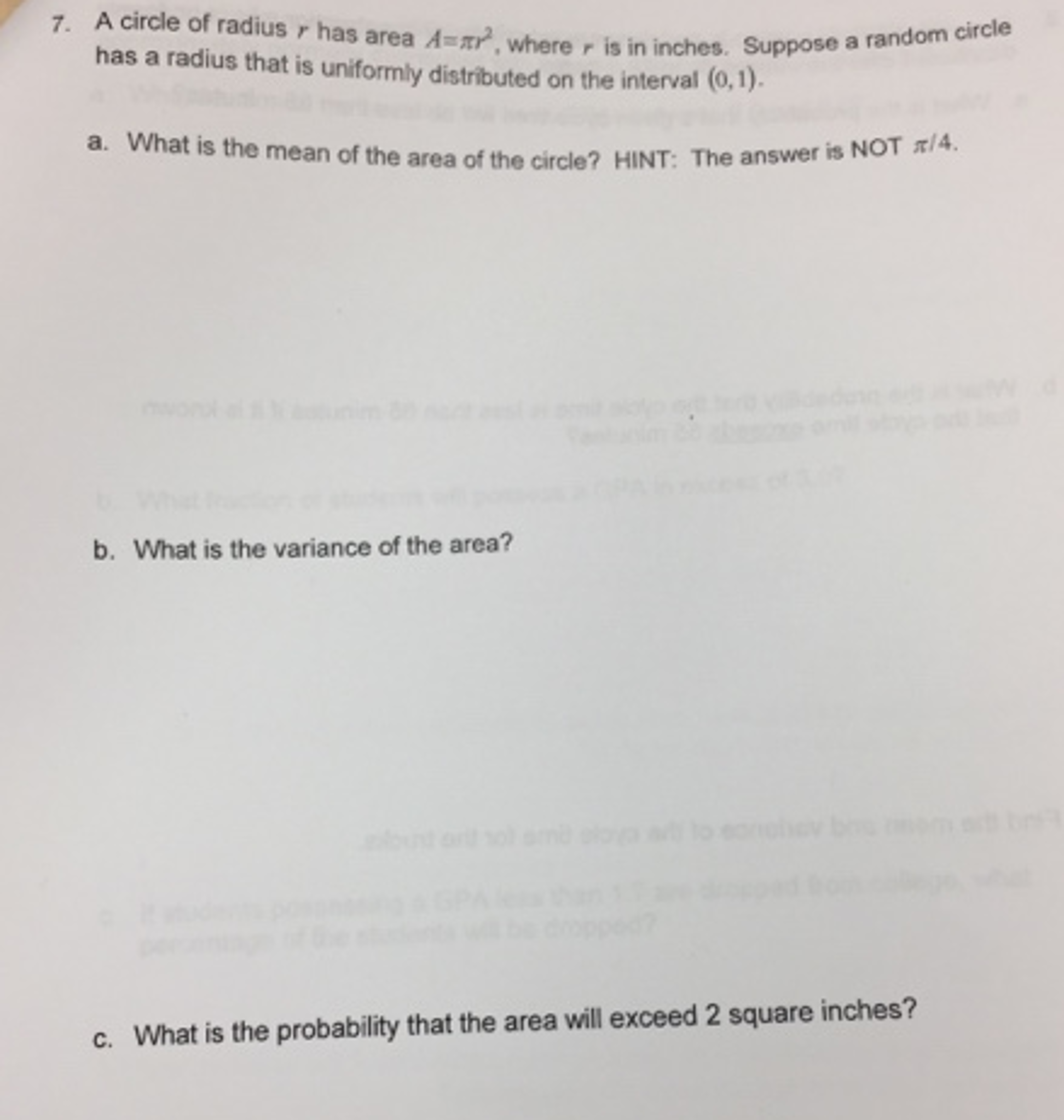 Solved A circle of radius r has area A = pi r^2, where r is | Chegg.com