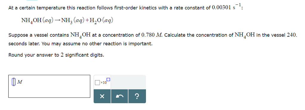 Solved At a certain temperature this reaction follows | Chegg.com