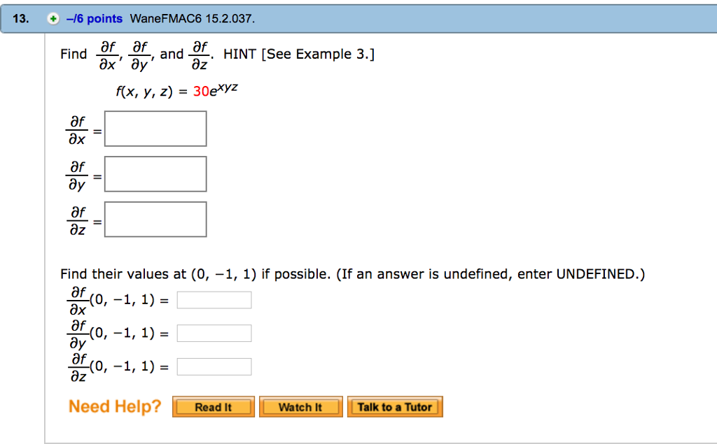 Solved Find partial differential f/partial differential x, | Chegg.com