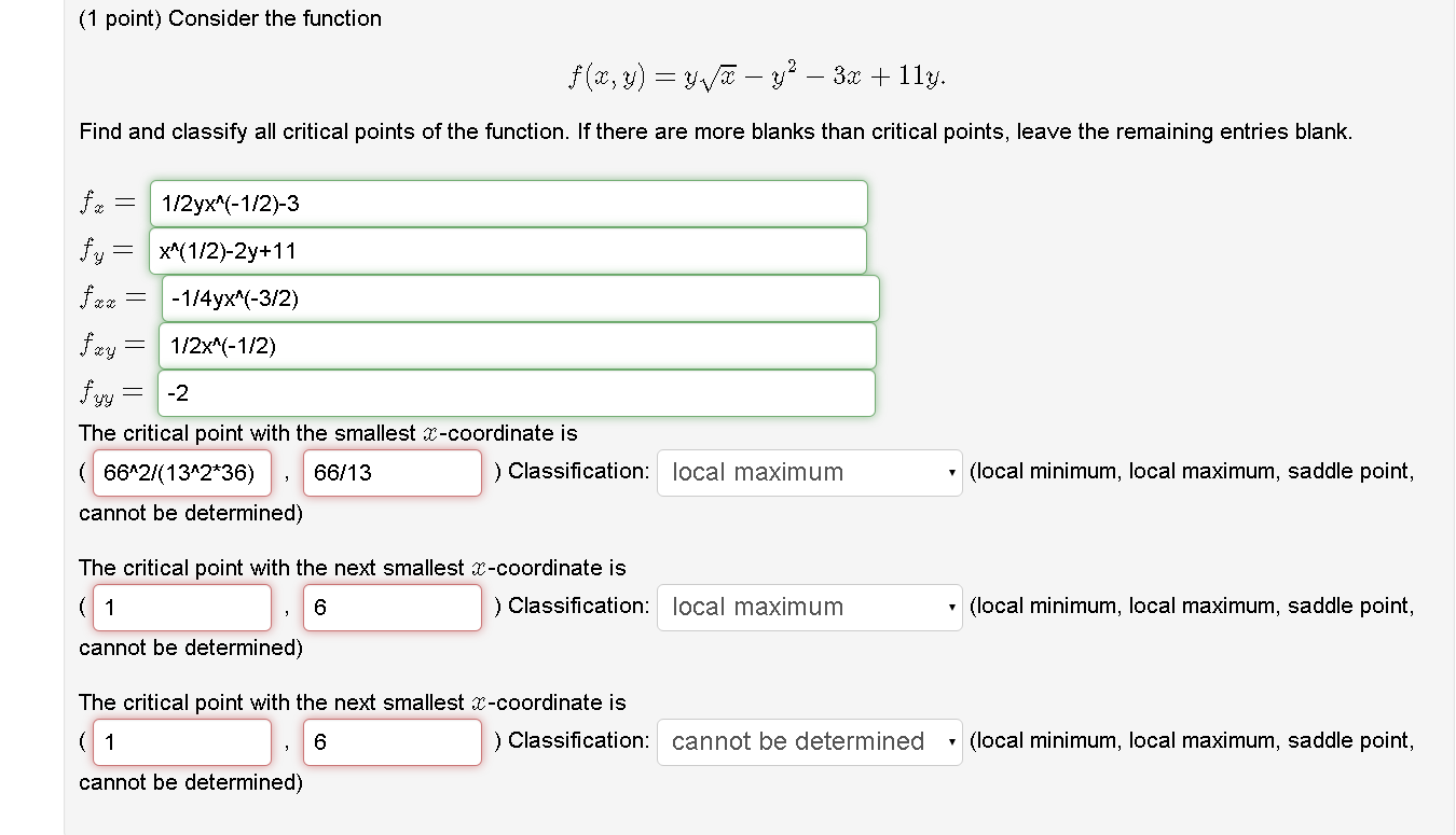 Solved Consider the function f(x, y) = y square root x - y^2 | Chegg.com