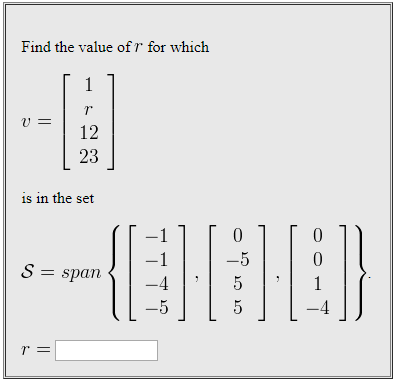 Solved Find the value of r for which 12 23 is in the set S- | Chegg.com