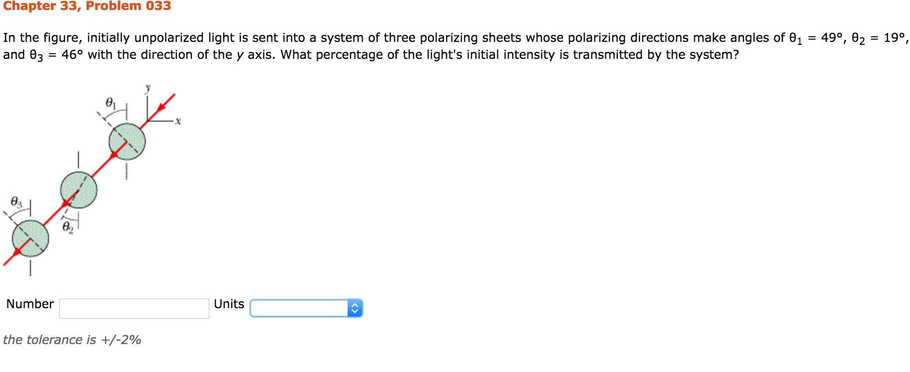 Solved In the figure, initially unpolarized light is sent | Chegg.com
