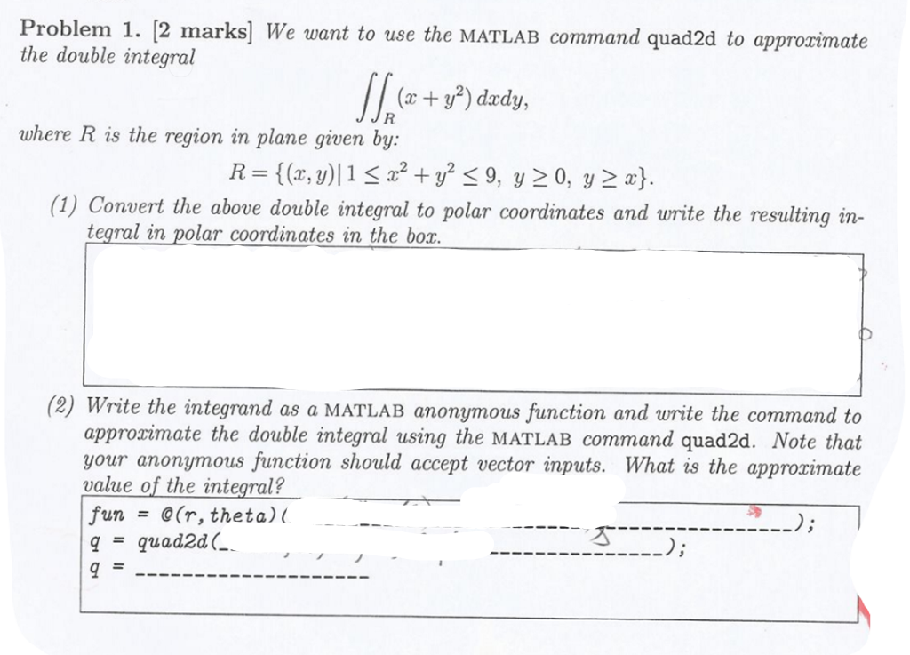 Please solve the following question in matlab | Chegg.com
