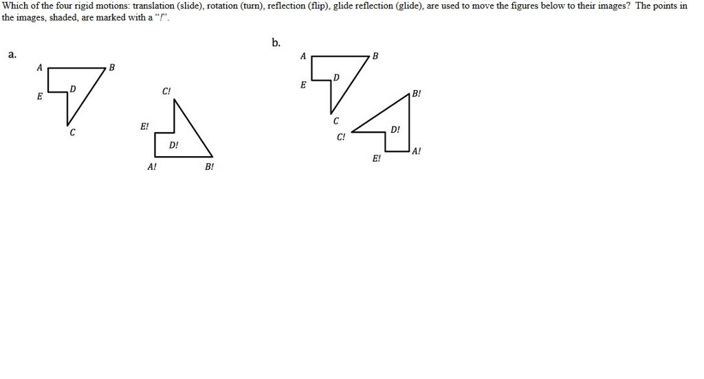Solved Which of the four rigid motions: translation (slide), | Chegg.com