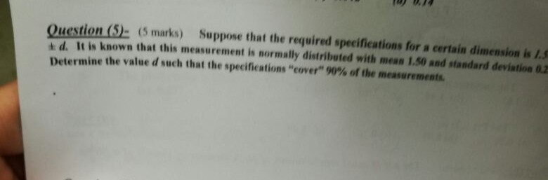 Solved Question (S): (5 marks) Suppose that the required | Chegg.com