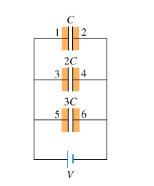 Solved If the charge of the first capacitor (the one with | Chegg.com