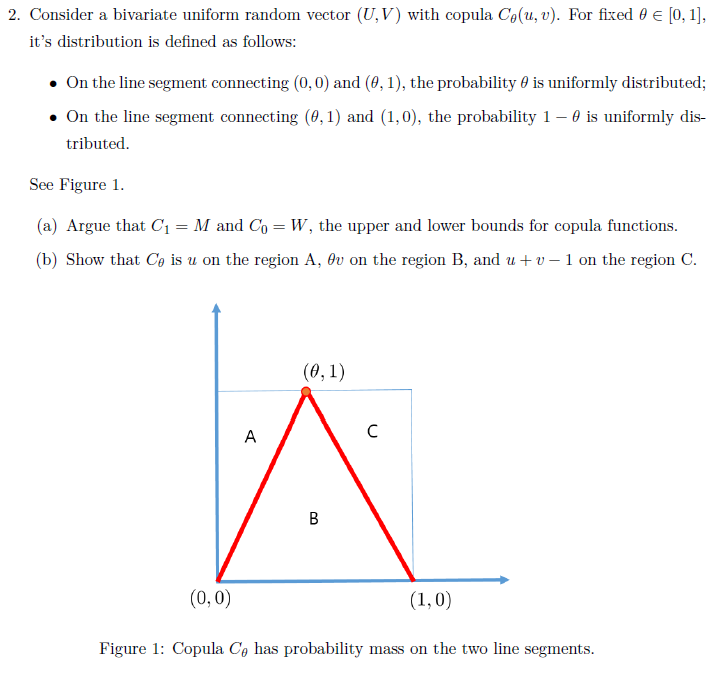 2. Consider a bivariate uniform random vector (U,V) | Chegg.com