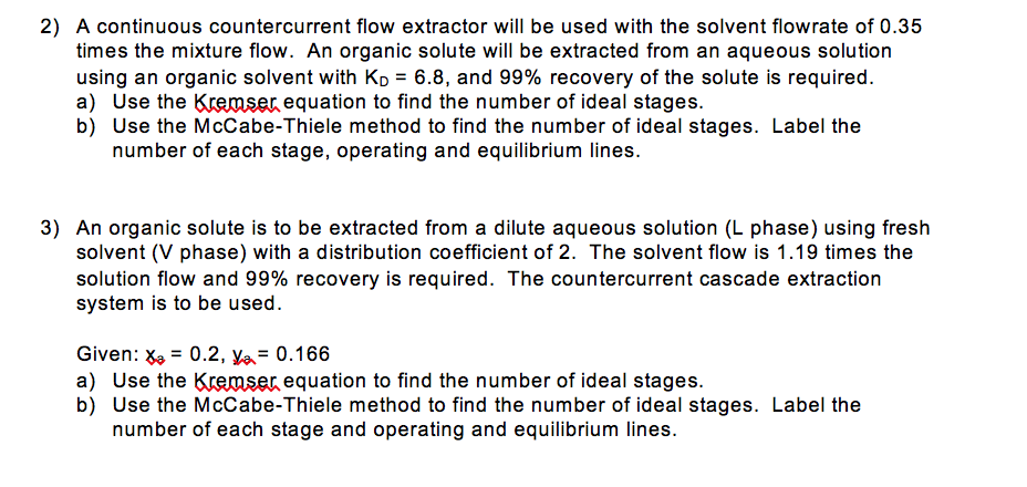 I need help with these two liquid-liquid extraction | Chegg.com