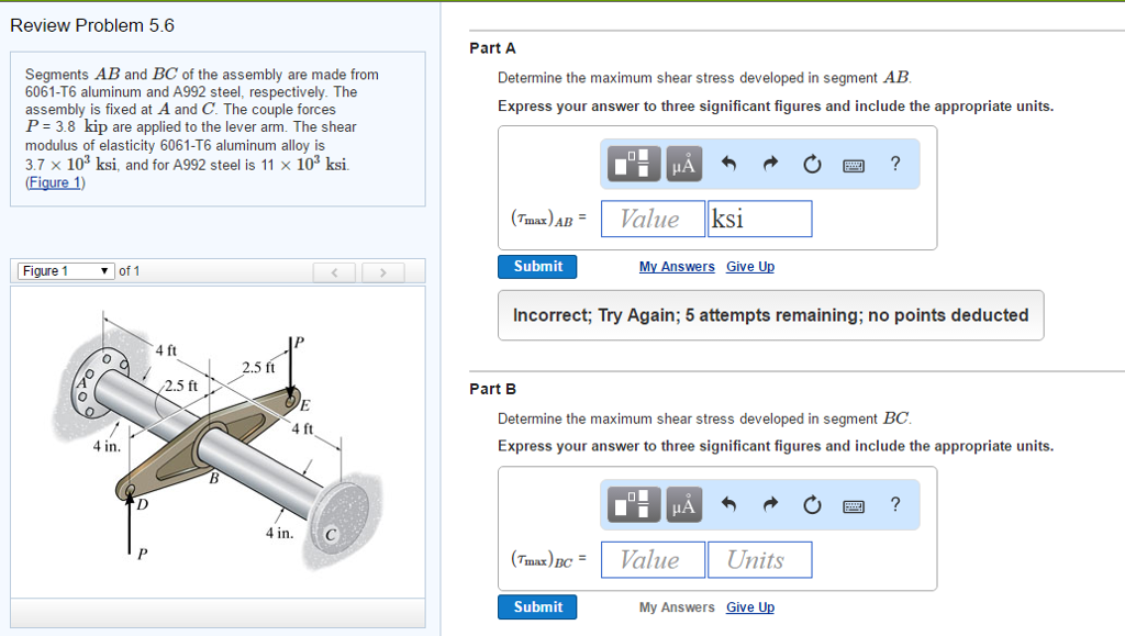 Solved Segments AB and BC of the assembly are made from | Chegg.com