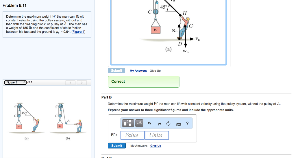 Solved Problem 8.11 45° Determine the maximum weight W the | Chegg.com