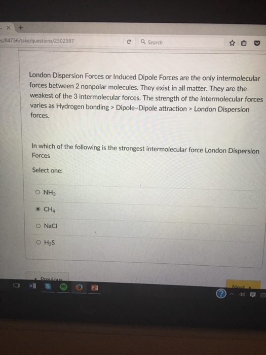 Solved London Dispersion Forces or Induced Dipole Forces are | Chegg.com