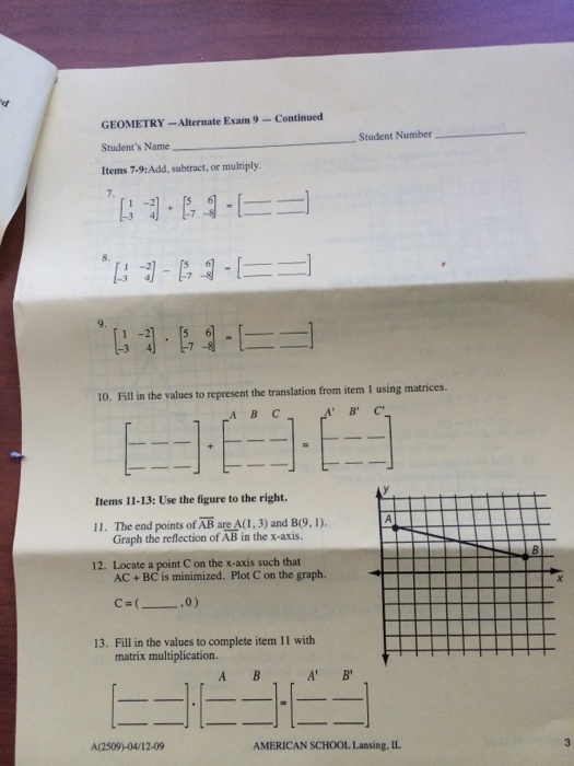 Solved Add, subtract, or multiply. Fill in the values to | Chegg.com