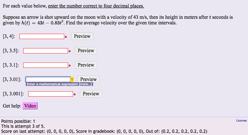 Solved For each value below, enter the number correct to | Chegg.com