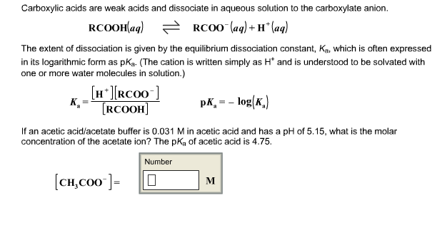 Solved If An Acetic Acid Acetate Buffer Is 0 031 M In Acetic