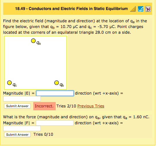 Solved 18.49 - Conductors and Electric Fields in Static | Chegg.com