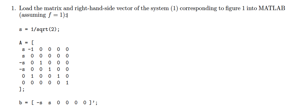 Solved 1. Load the matrix and right-hand-side vector of the | Chegg.com