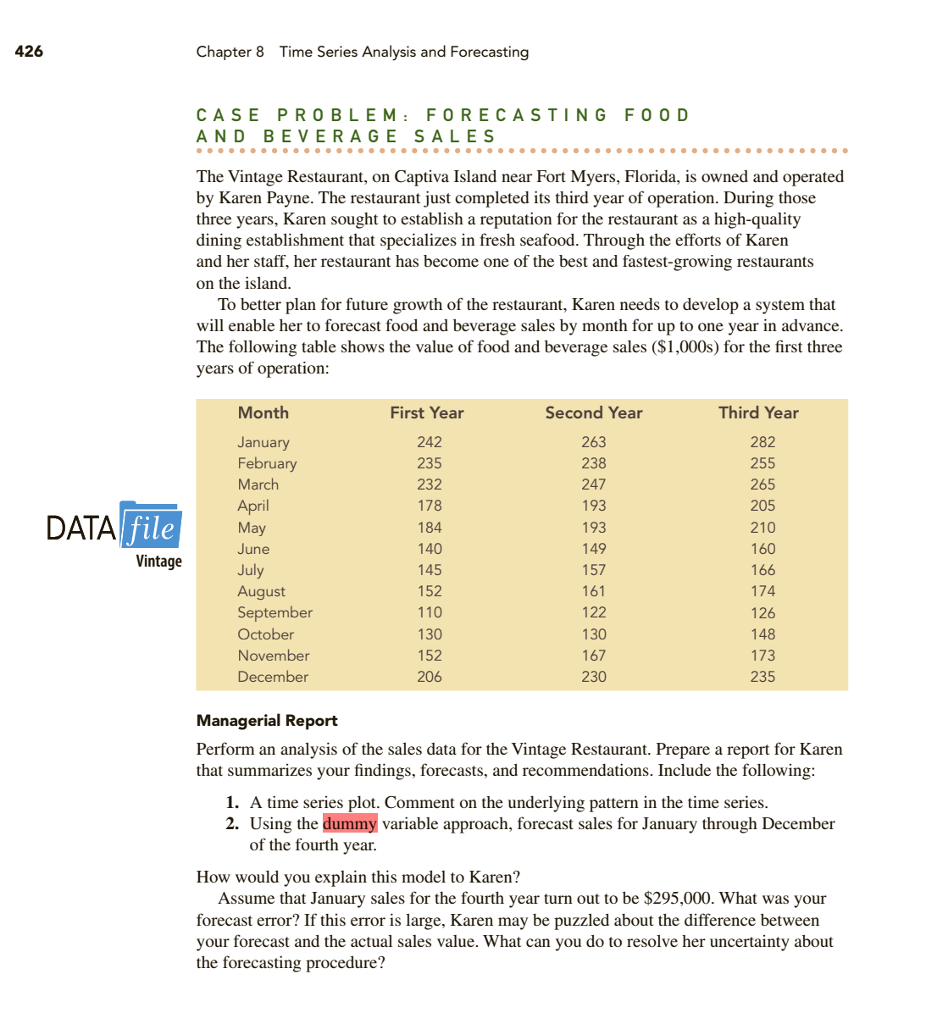 Solved 426 Chapter 8 Time Series Analysis and Forecastin | Chegg.com
