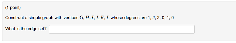 Solved (l geinit Construct a simple graph with vertices G, | Chegg.com