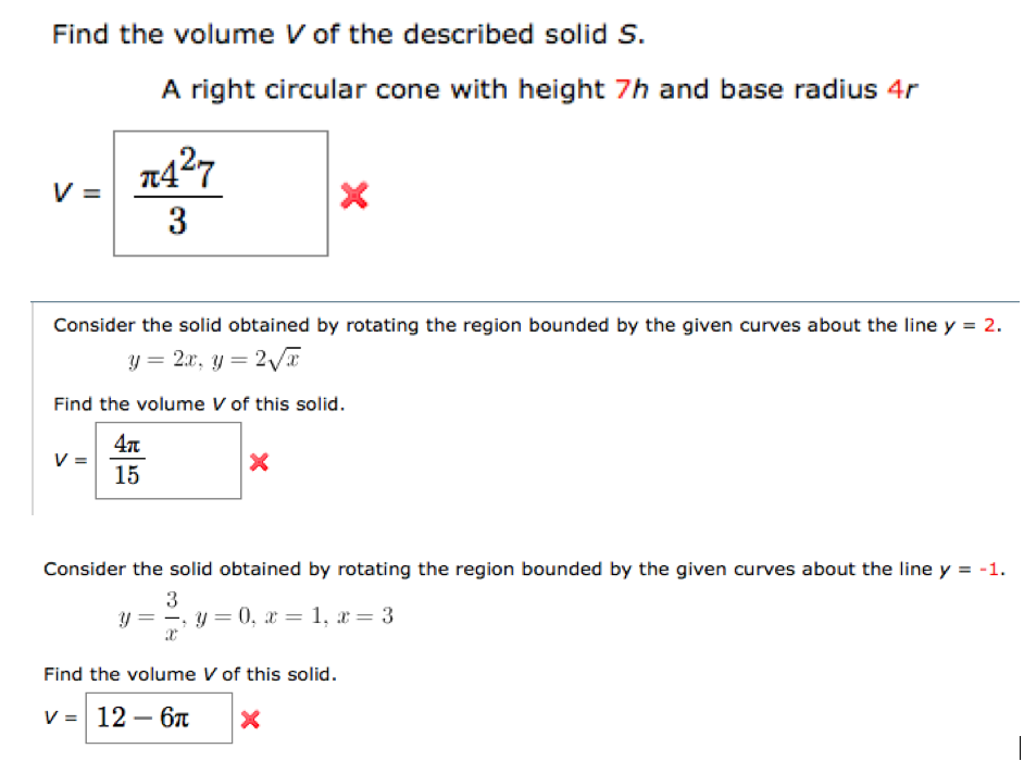 Solved Find the volume V of the described solid S. A right | Chegg.com