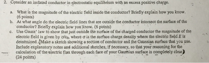 Solved Consider an isolated conductor in clcctrostatic | Chegg.com