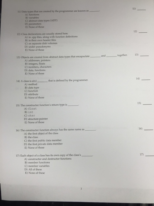 Solved Data types that are.Treated by the programmer are | Chegg.com