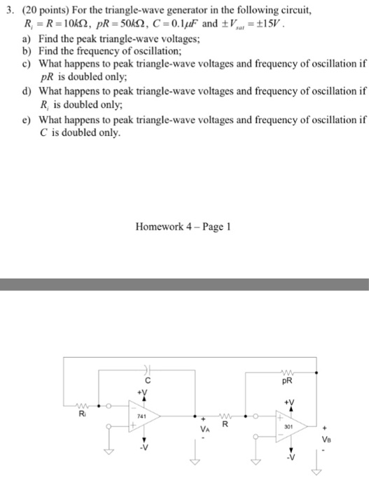 Solved For the triangle-wave generator in the following | Chegg.com
