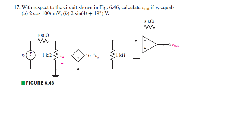 Solved With respect to the circuit shown in calculate vout | Chegg.com