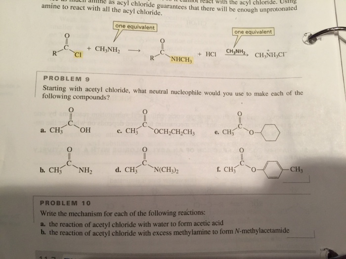Solved Starting with acetyl chloride, what neutral | Chegg.com