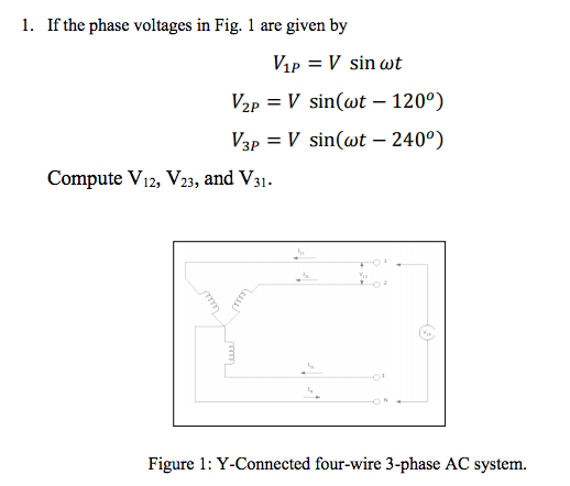 Solved If the phase voltages in Fig. are given by V_1P = V | Chegg.com