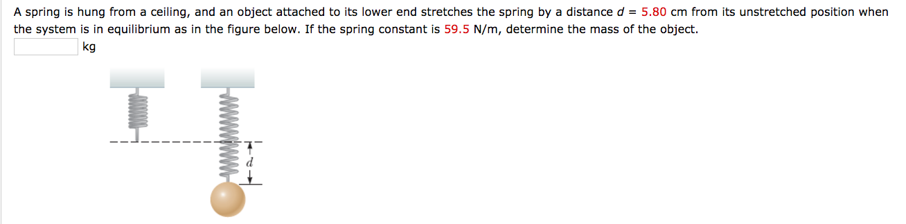 Solved A spring is hung from a ceiling, and an object | Chegg.com