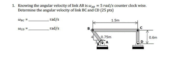 Solved Knowing the angular velocity of link AB is omega_AB = | Chegg.com