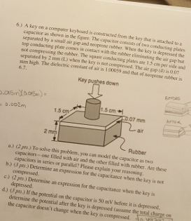 Solved A key on a computer keyboard constructed from the key | Chegg.com