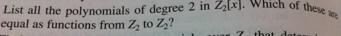 Solved List all the polynomials of degree 2 in z2 [x]. | Chegg.com
