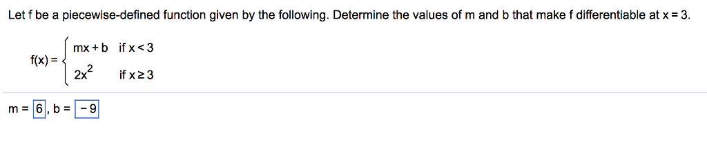 Solved by the following Determine the values of m and b that | Chegg.com