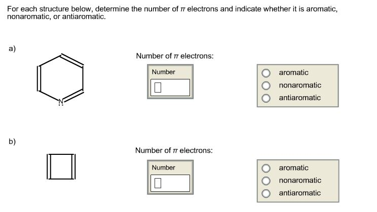 Solved For each structure below, determine the number of pi | Chegg.com
