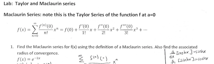 Solved Taylor and Maclaurin series Maclaurin Series: note | Chegg.com