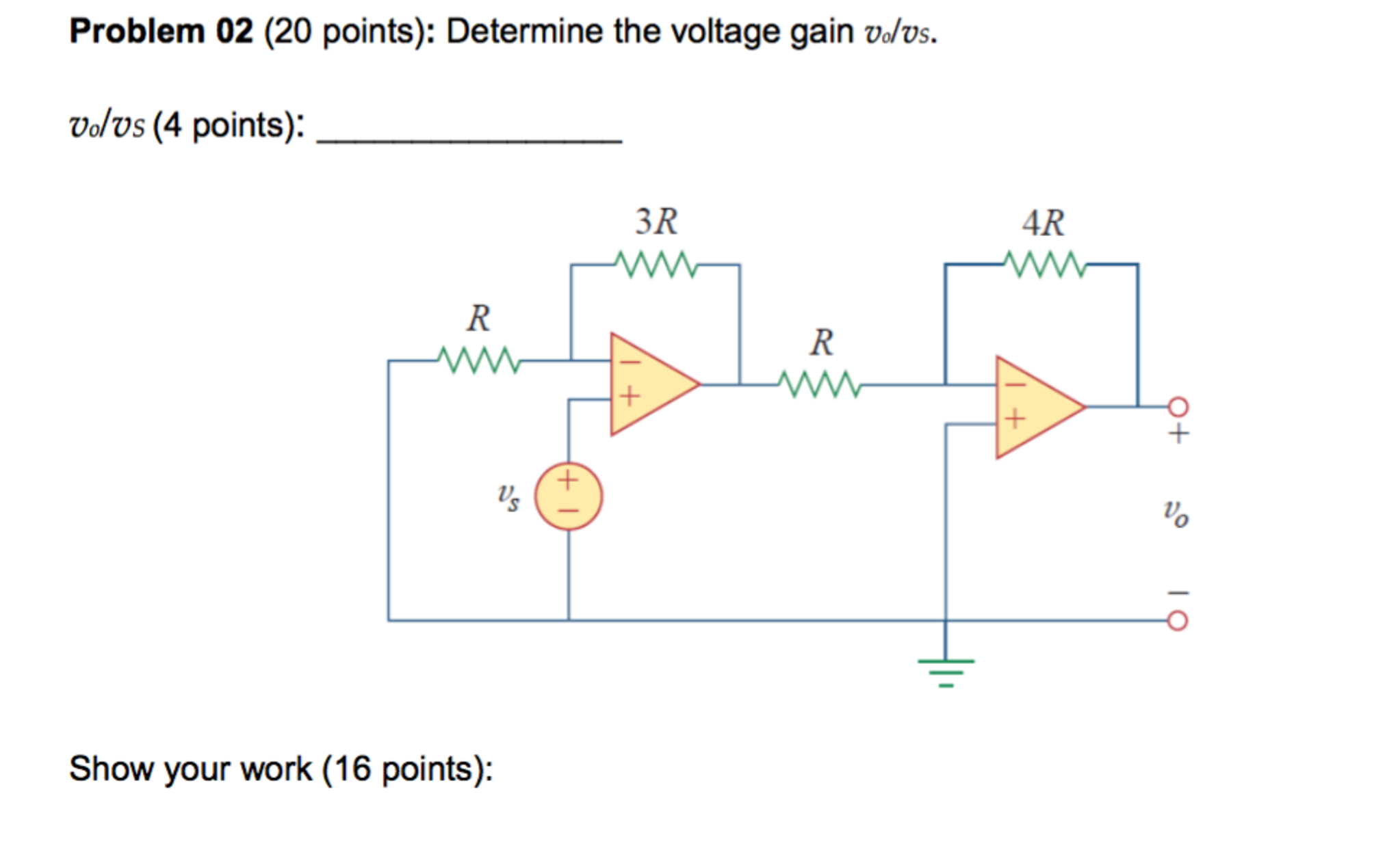 Solved Determine the voltage gain v_0/v_s. | Chegg.com