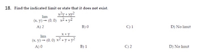 Solved Find the indicated limit or state that it does not | Chegg.com