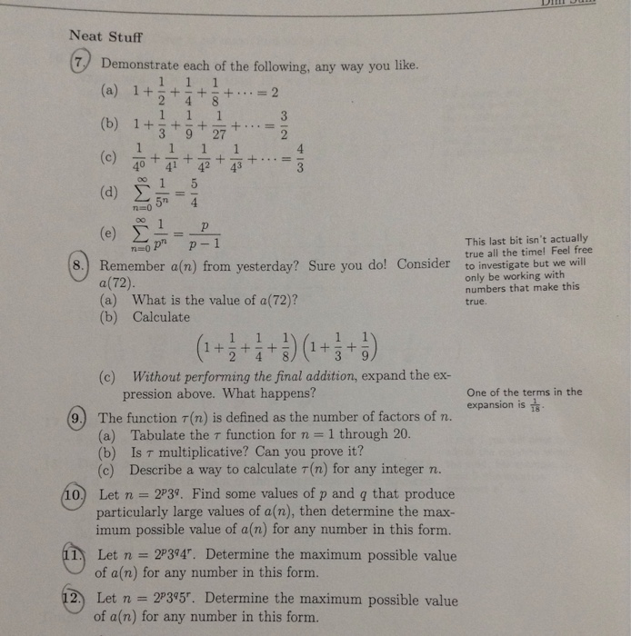 Solved Demonstrate each of the following, any way you like. | Chegg.com