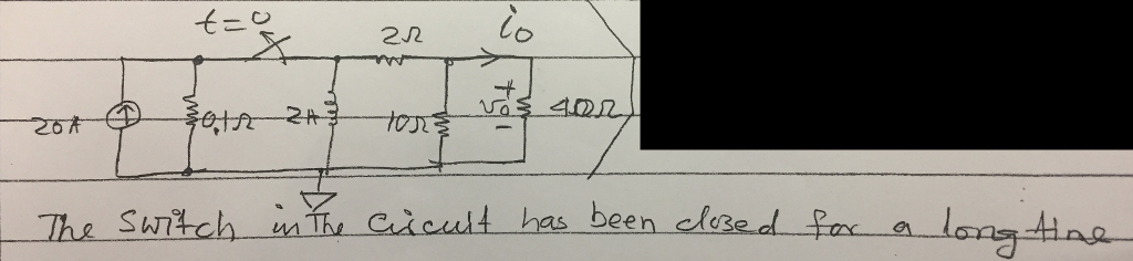 Solved The switch in the circuit hsa been closed for a long | Chegg.com