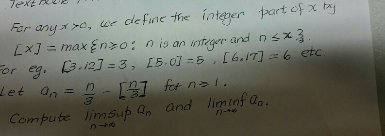 Solved extBe For anyズ>o, uk define the inte en 'part of χ bc | Chegg.com