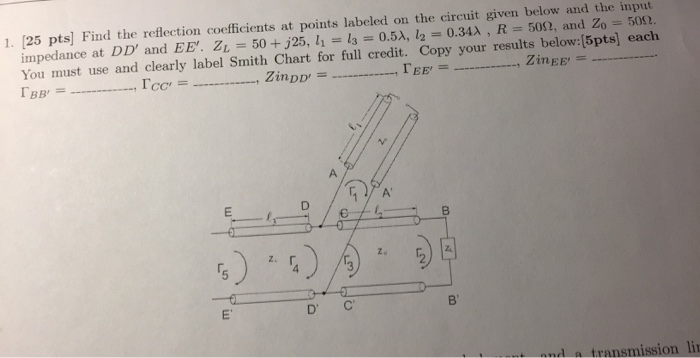 Solved Find the reflection coefficients at points labeled on | Chegg.com