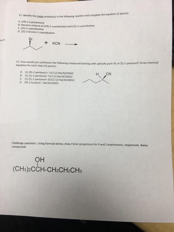 Solved 11. Identify the emeior productís) in the following | Chegg.com