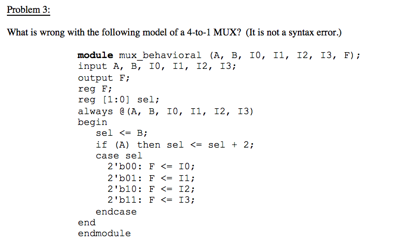 Solved Problem 3 What is wrong with the following model of a | Chegg.com