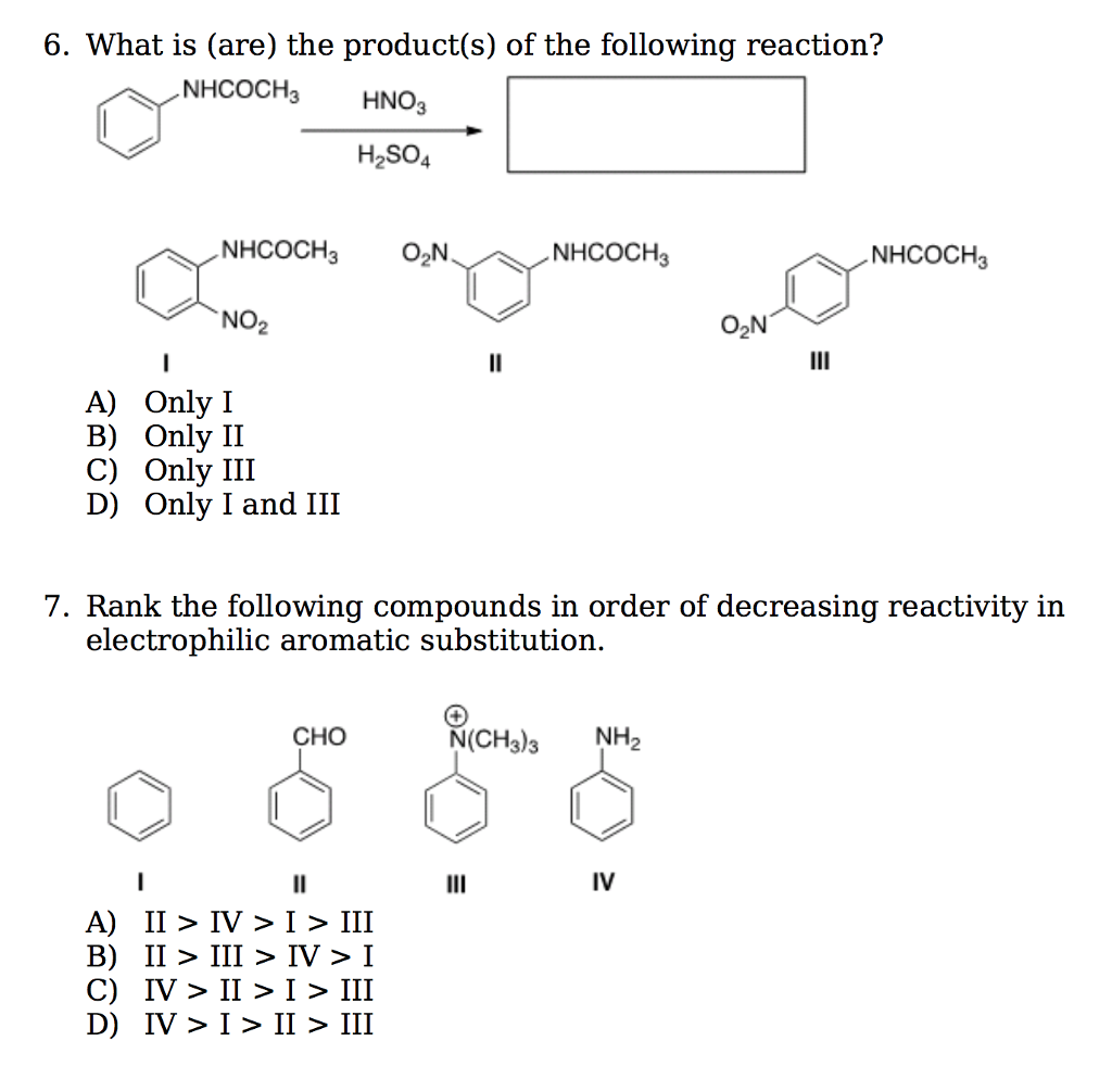 Solved 6. What is (are) the product(s) of the following | Chegg.com